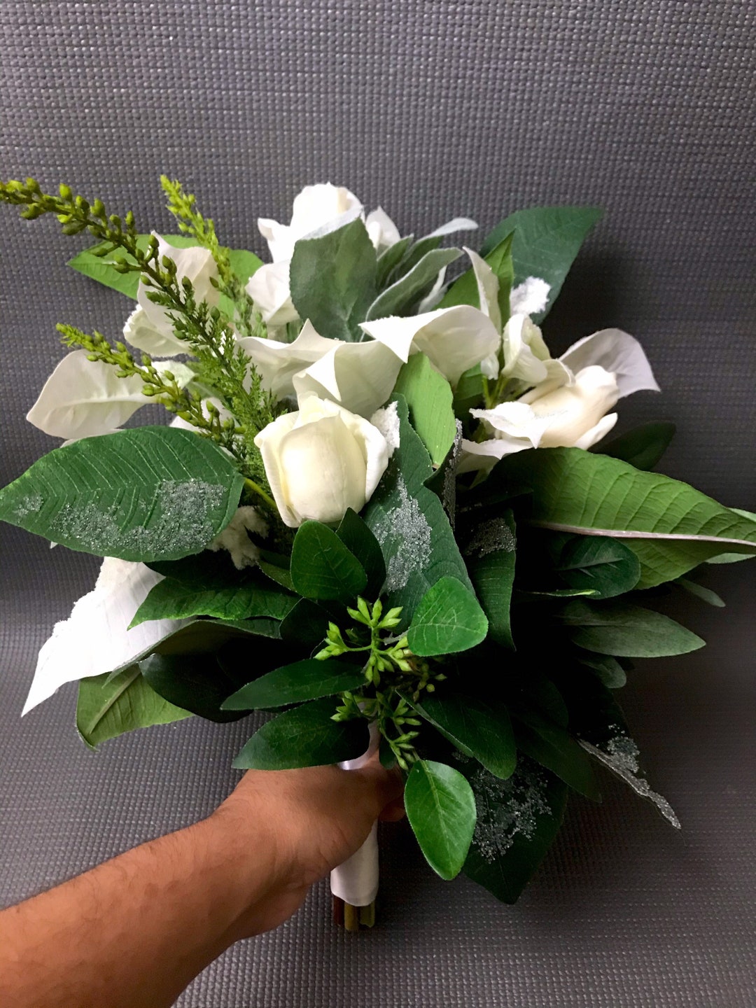 Small Winter Bridal Bouquet , Christmas Wedding Bouquet, White ...