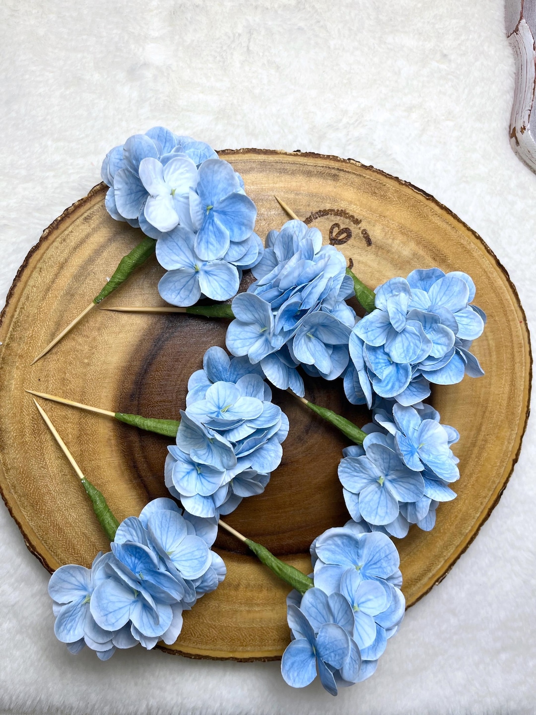 Blue Hydrangea Cake Topper: Real Touch Flower Decorations - Etsy