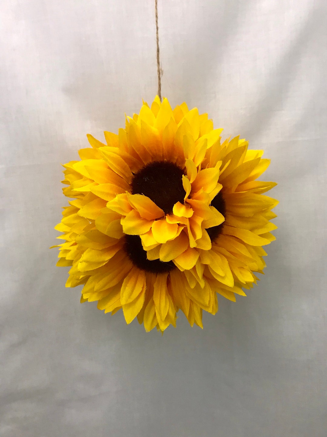 Set of 3 Yellow Silk Sunflower Balls: Wedding Party Decor, 7 Inch - Etsy