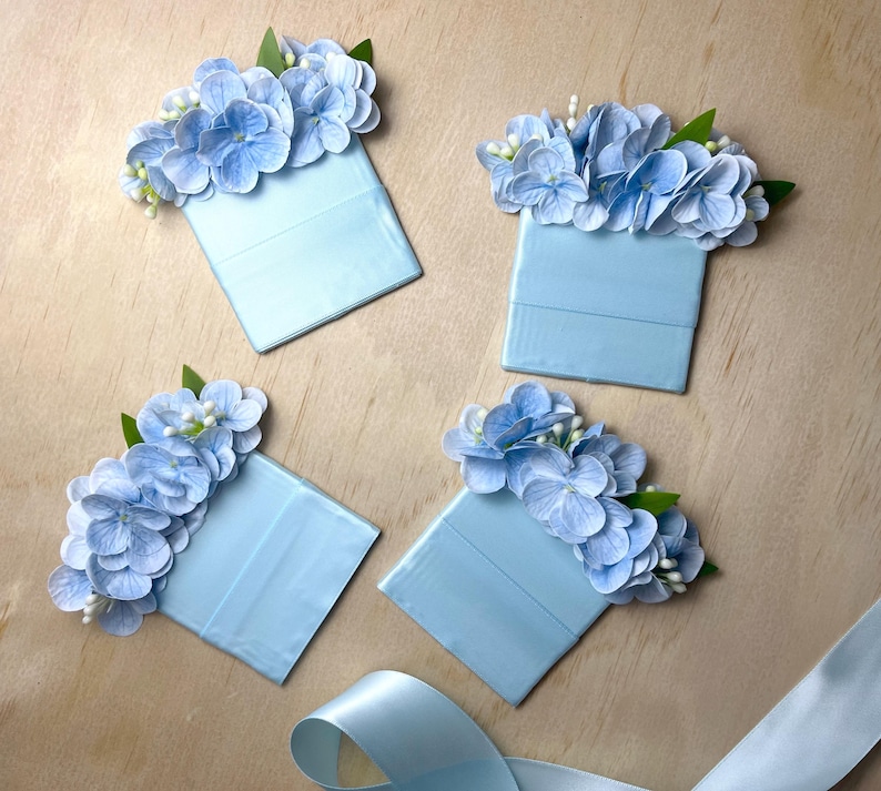 Blue Hydrangea Pocket Boutonniere: Groom Wedding Flowers - Etsy