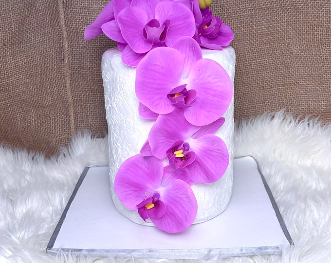 Wedding Cake Topper Anthurium Pink Orchid 4 Piece Tropical - Etsy