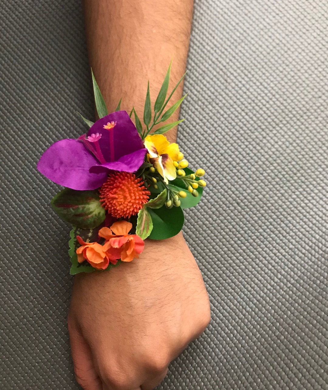 Tropical Wrist Corsage, Orange Whist Corsage, Tropical Wedding, Island ...