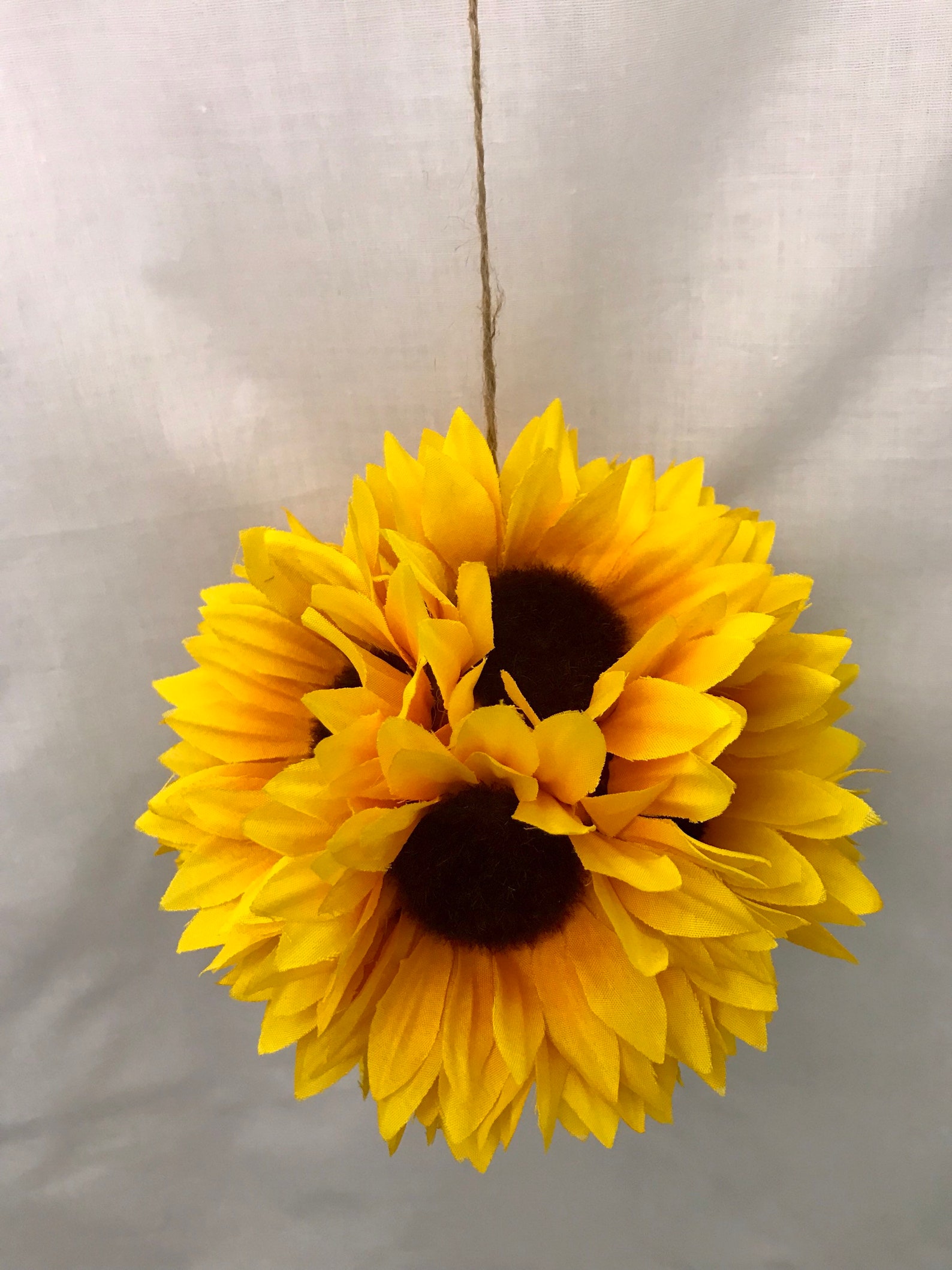 Set of 3 Yellow Silk Sunflower Balls: Wedding Party Decor, 7 Inch - Etsy