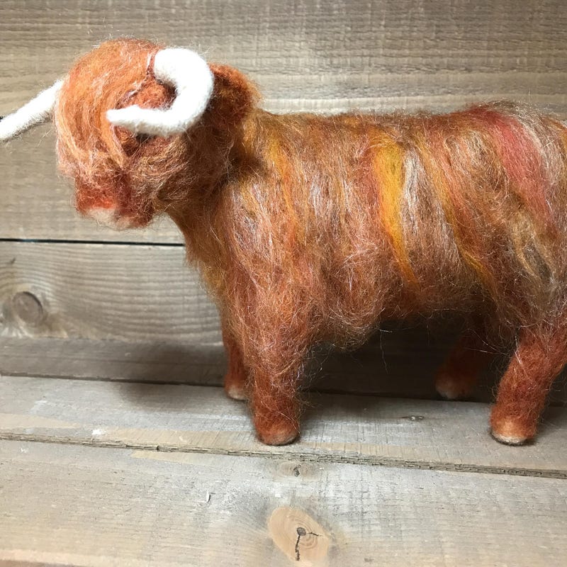 Needle Felted Cow - Etsy