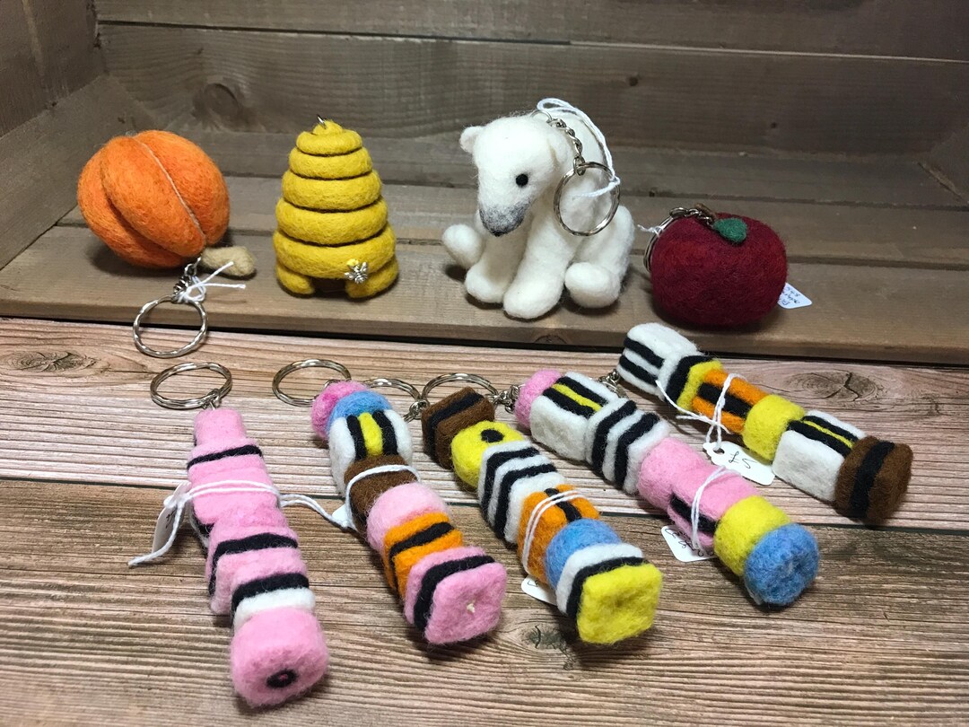 Needle Felted Key Rings - Etsy