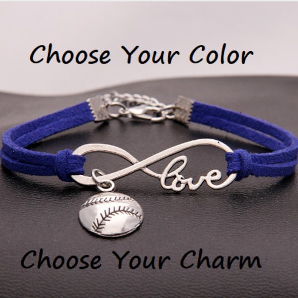 Leather Softball Bracelet - Etsy