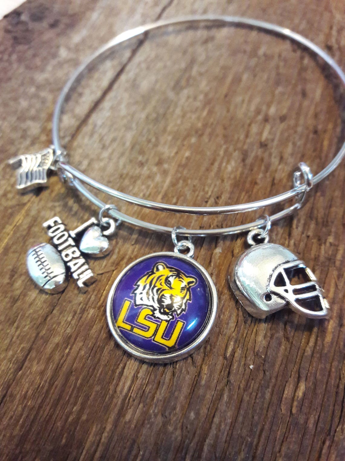 Louisiana State Bracelet Louisiana State University Charm Wire Bracelet ...