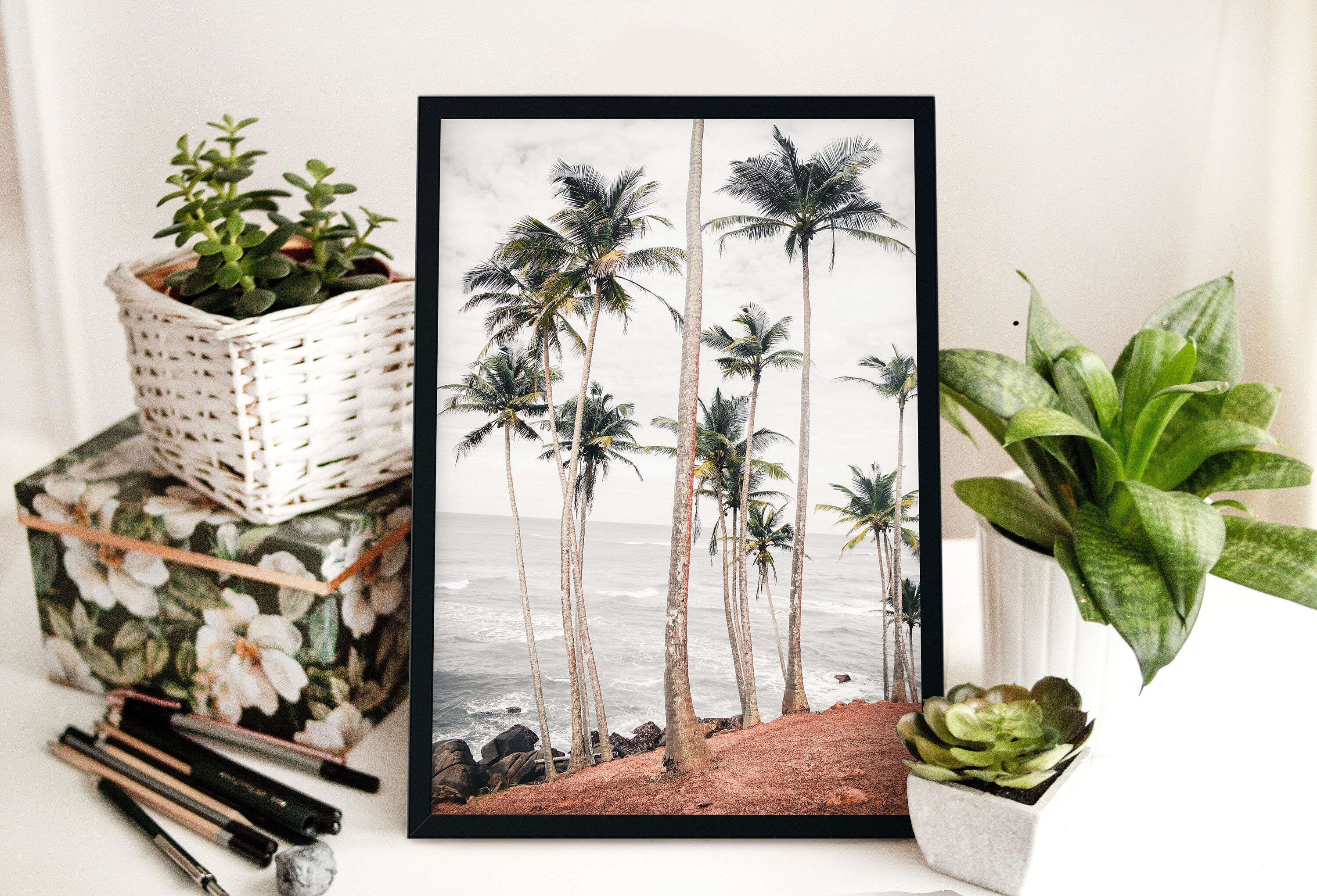 Palm Trees Print Palm Wall Art Boho Wall Decor Instant | Etsy