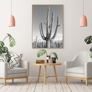 Black and White Cactus Poster, Cactus Art Print, Southwestern Decor ...
