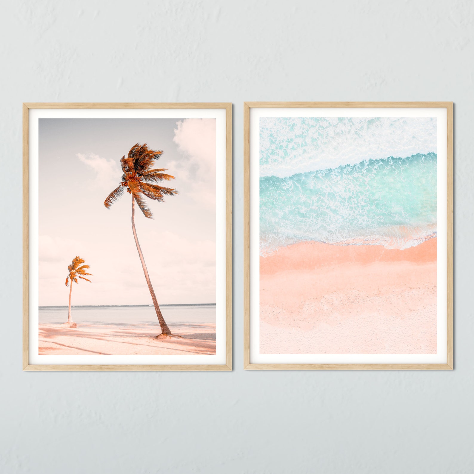 Beach Print Sets Beach Lovers Gift Travel Print Palm Tree | Etsy