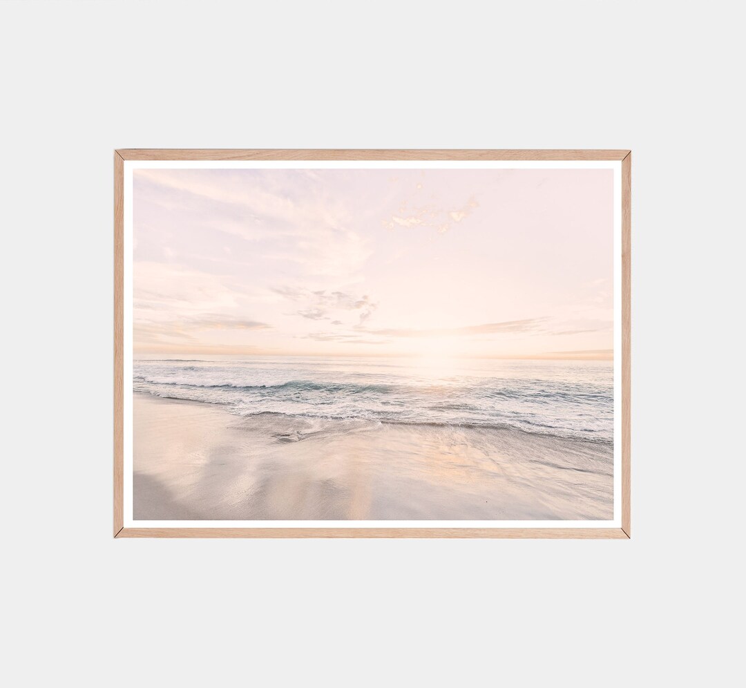 Blush Pink Beach, Beach Print, Boho Coastal Poster, Coastal Art, Boho ...