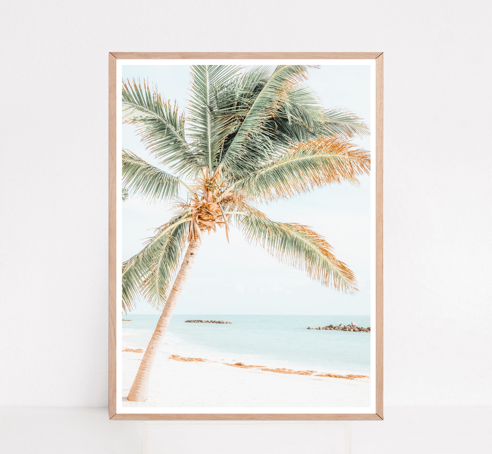 Palm Tree Prints Set of 2 Wall Art Tropical Leaf Print - Etsy