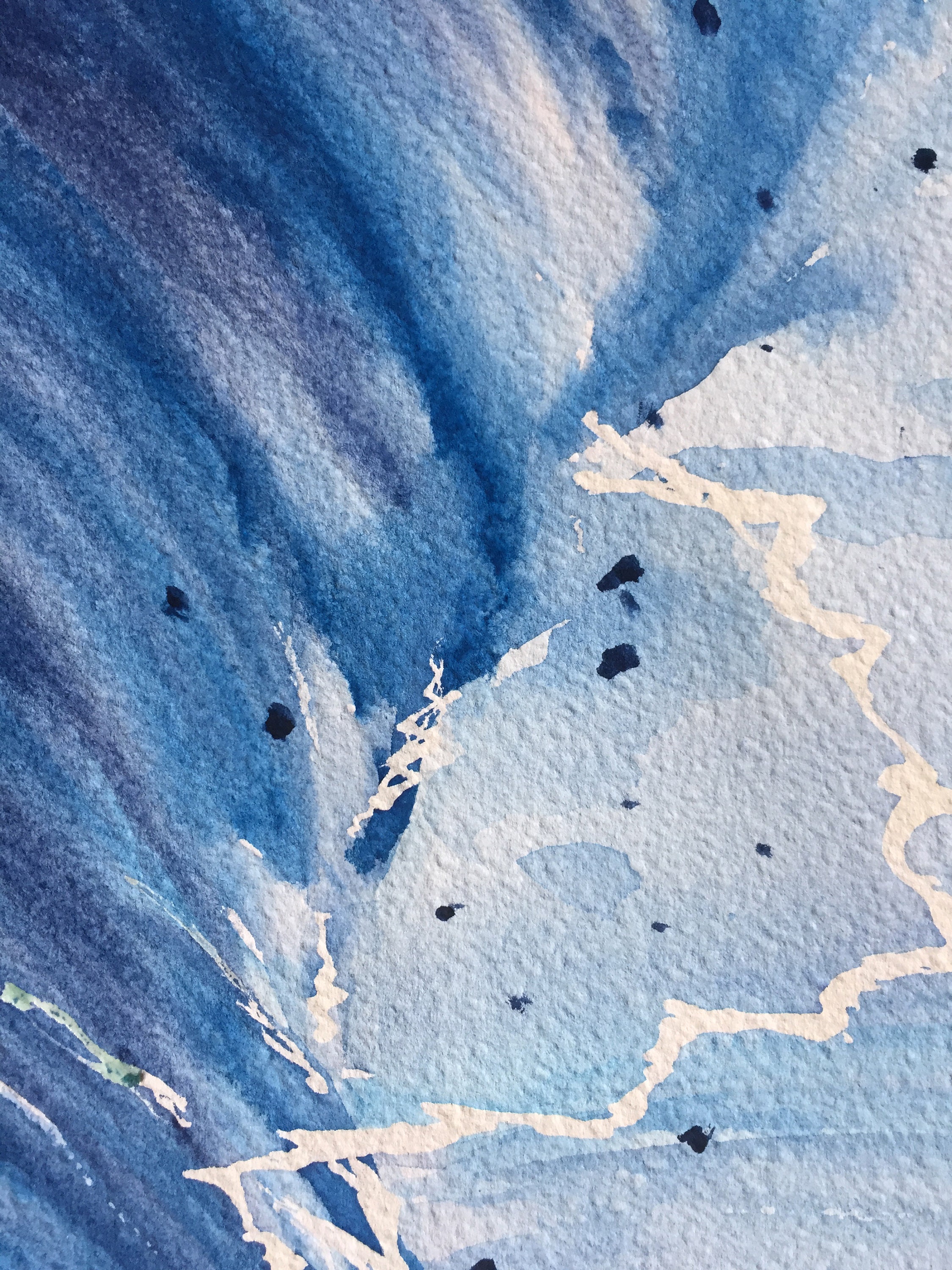 Tornado Watercolor Painting Landscape Original Cyclone Art, Nature Blue ...