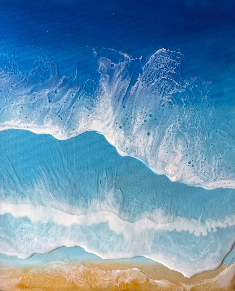 Epoxy Art Wall, Resin Beach Wall Art, Sea Theme, 3d Resin Painting ...