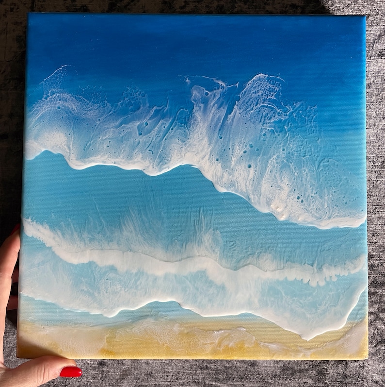 Epoxy Art Wall, Resin Beach Wall Art, Sea Theme, 3d Resin Painting ...