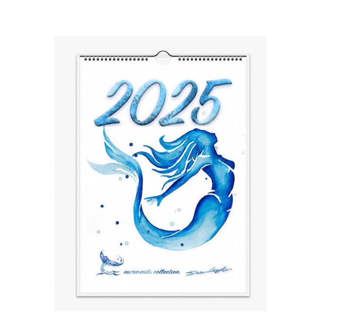 Mermaid Calendar 2025, Fantasy 2025 Wall Calendar, English Monthly ...