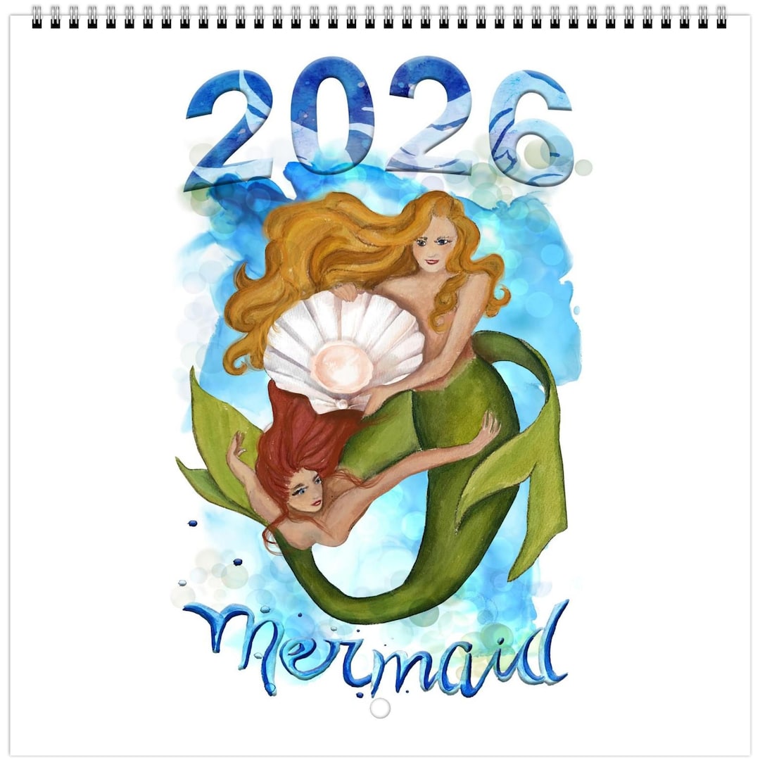 Mermaids Art Calendar 2026: Fantasy Monthly Planner - Etsy