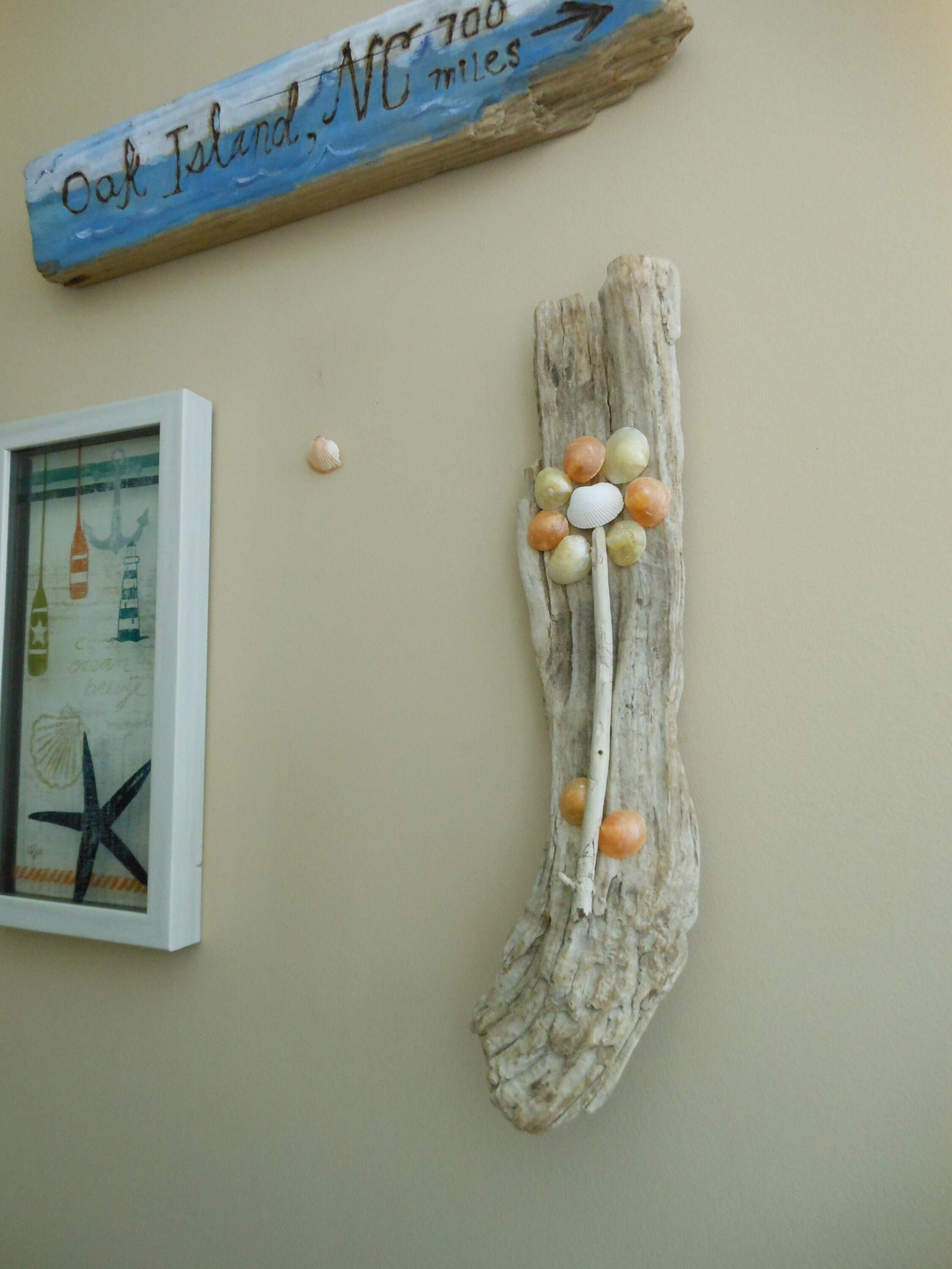 Driftwood and Shell Wall Art Jingle Shell Flower on - Etsy
