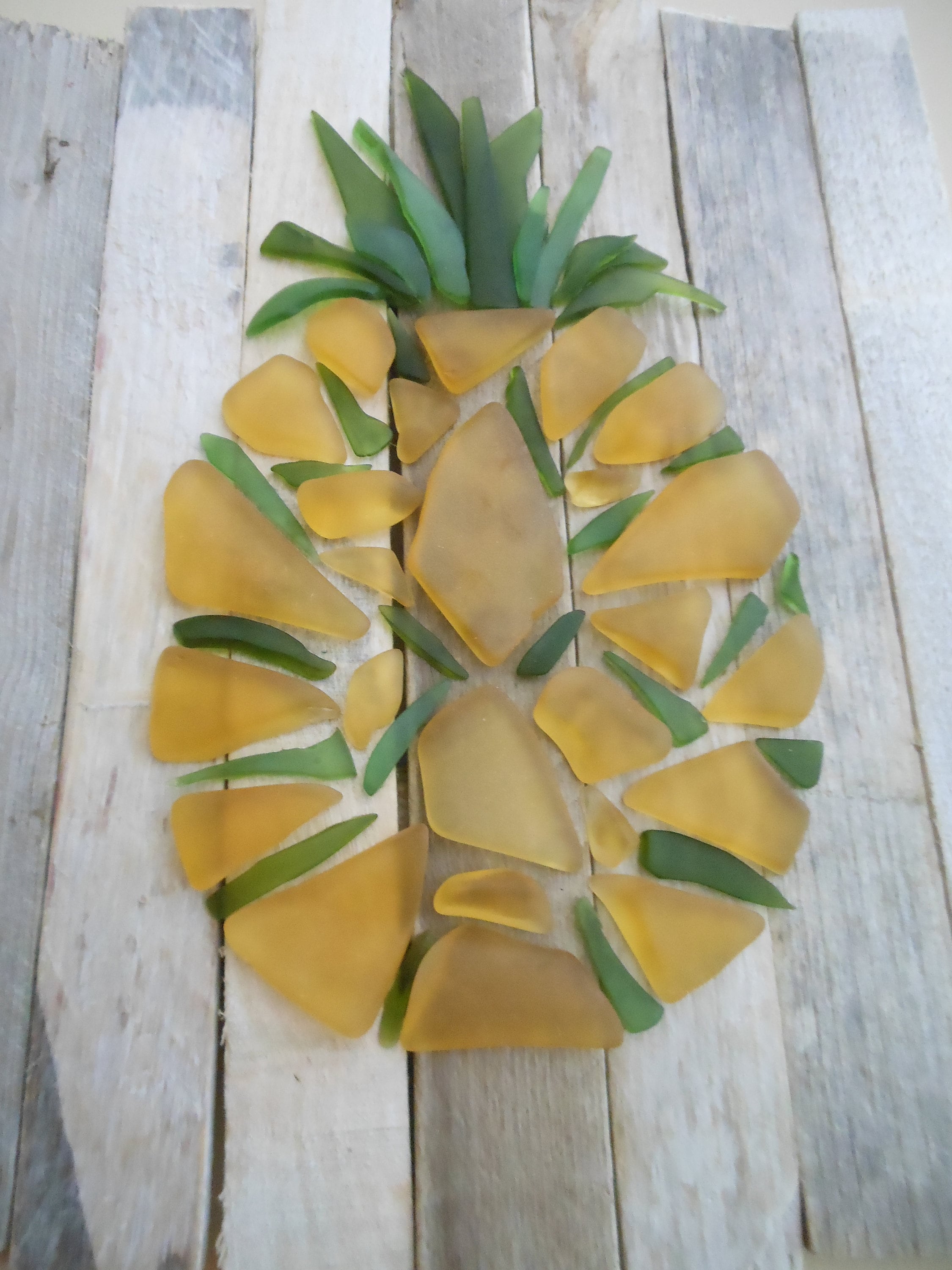 Glass Pineapple Mosaic on Driftwood Welcome to Our Home Sign - Etsy