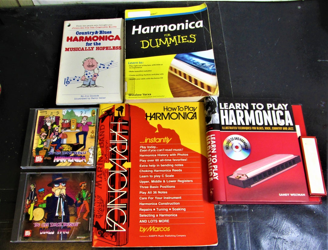 4 Books and 3 Cds on How to Play the Harmonica - Etsy