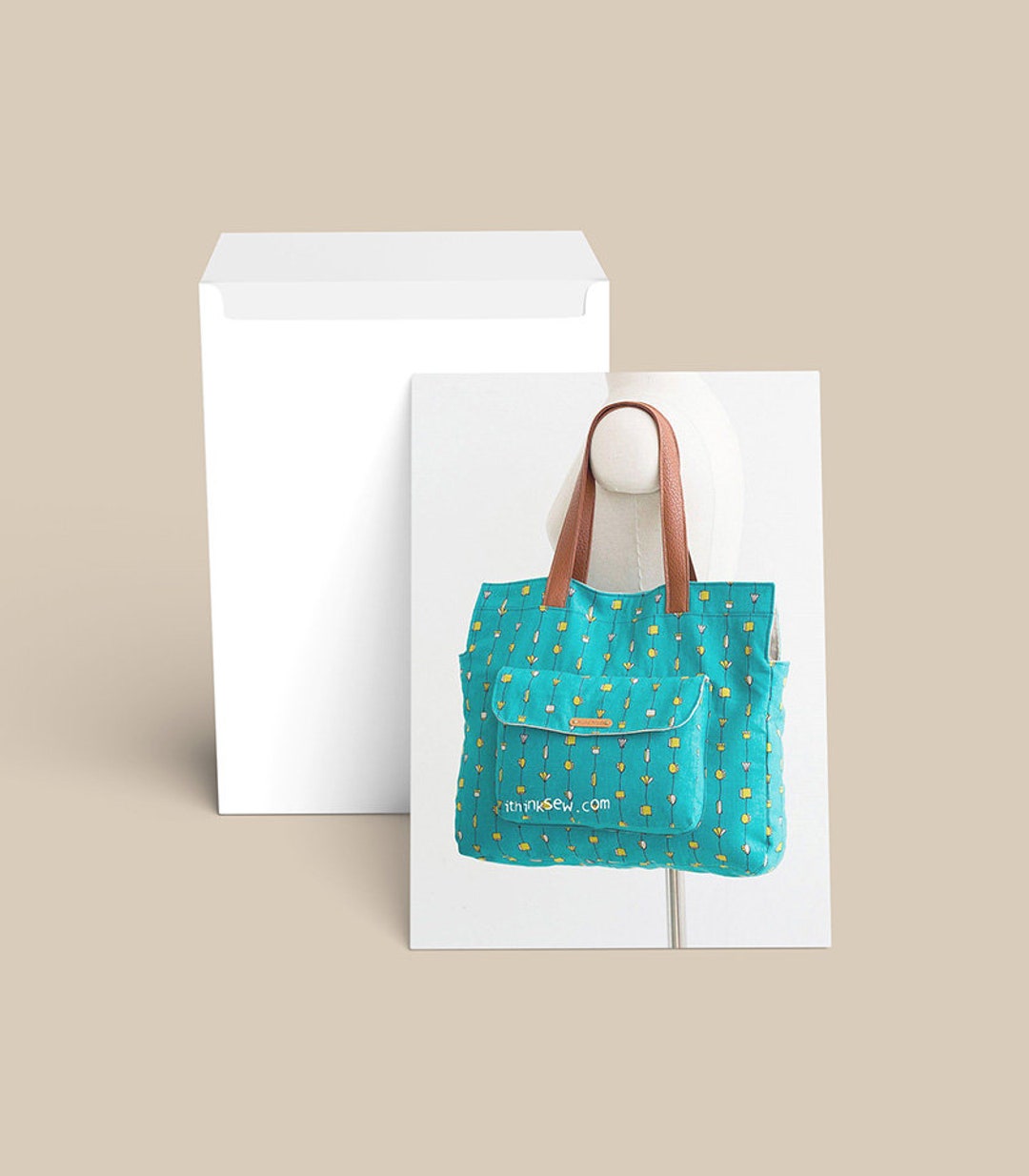 Printed Lola Tote Bag Sewing Pattern 2 Sizes, Big Bag Free Shipping to ...