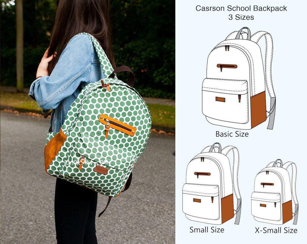 3 Sizes Carson School Backpack PDF Sewing Pattern - Etsy