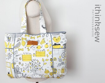 Pdf Sewing Pattern Pleated Carry-all Large Tote Bag With - Etsy