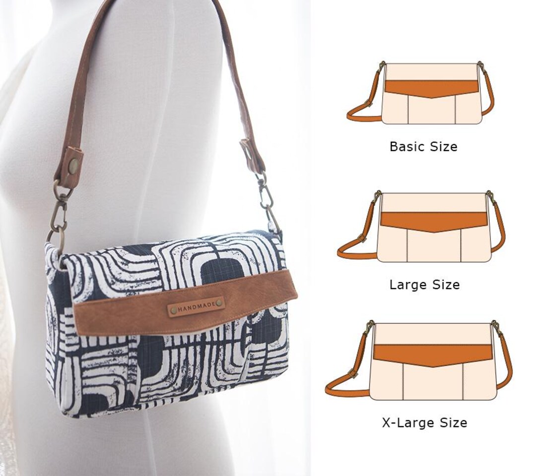 3 Sizes - Leyla Cross Bag PDF Sewing Pattern, Easy Sewing Pattern - Etsy