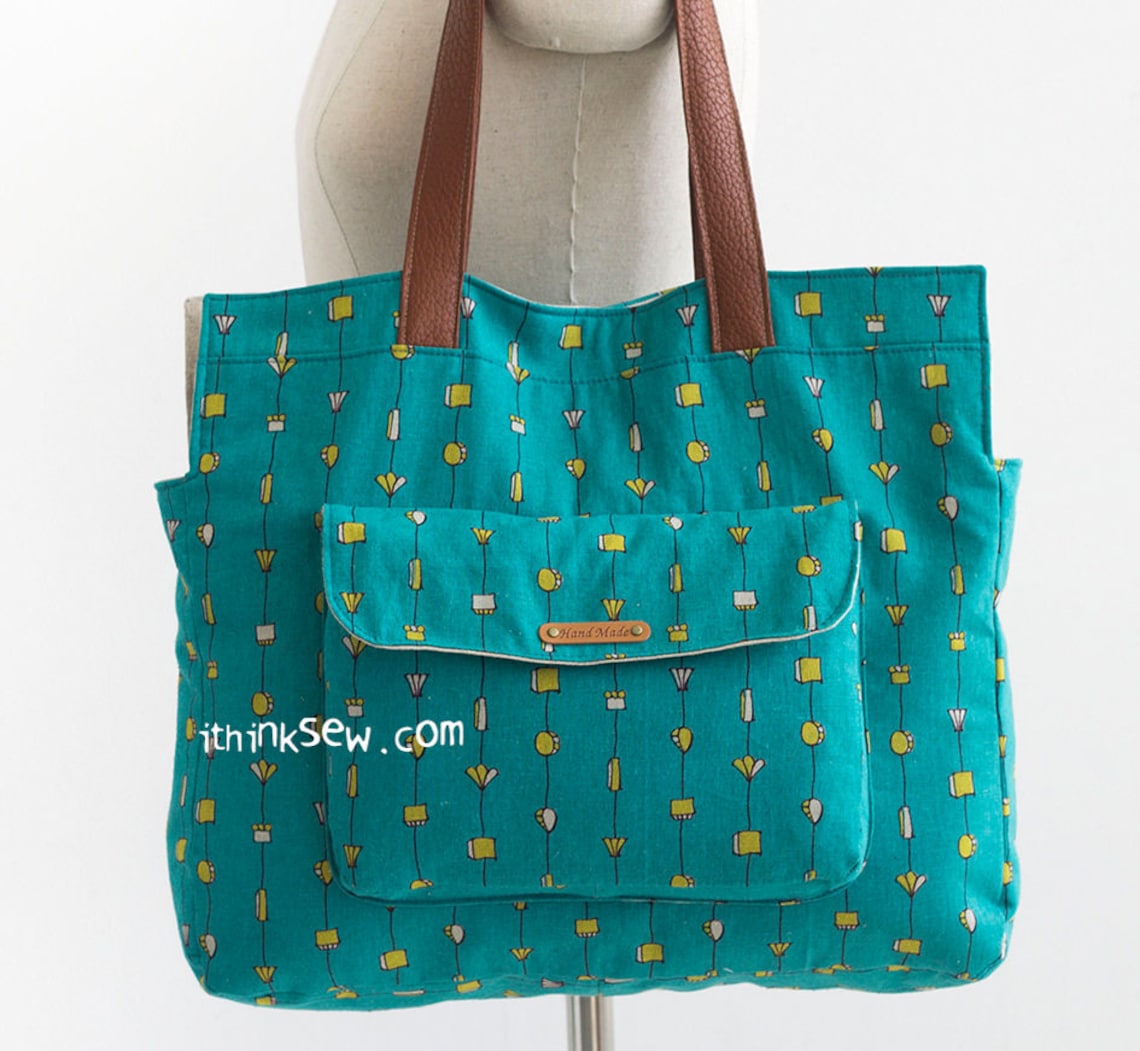Lola Tote Bag PDF Sewing Pattern - 2 Sizes, Easy Bag Pattern - Etsy