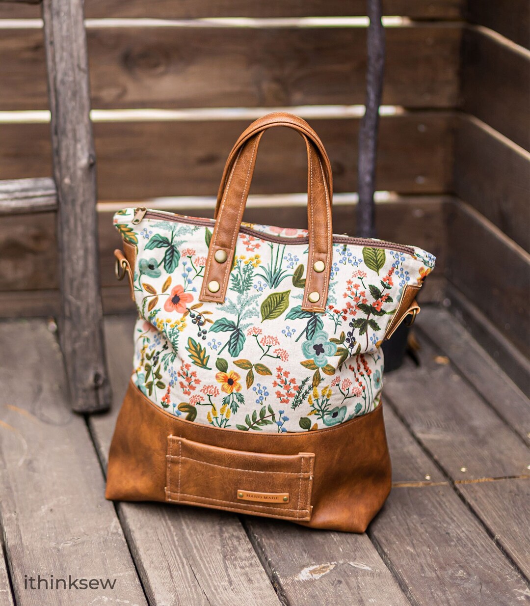 Eman Tote Bag PDF Sewing Pattern - Shoulder Bag, Cross Bag, Leather ...