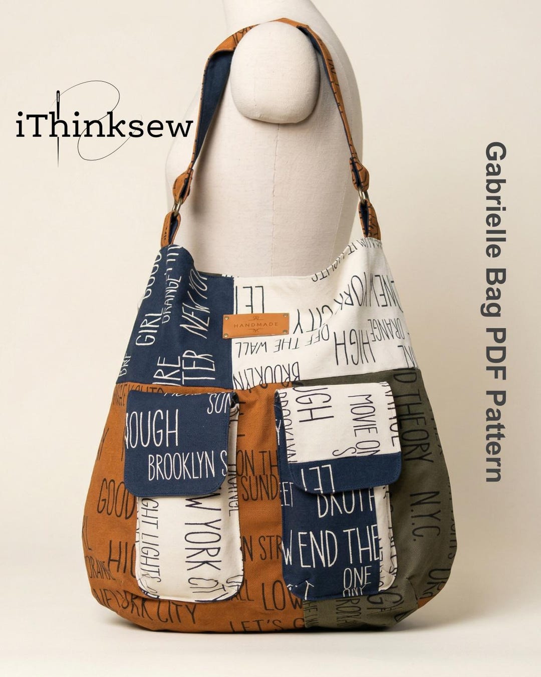 Gabrielle Hobo Bag PDF Sewing Pattern | Slouchy Shoulder Bag Tutorial ...