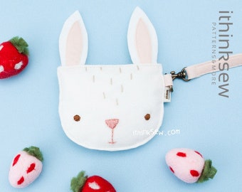 Rounded Zipper Pouch PDF Sewing Pattern & Tutorial Case, Blush Bunny ...