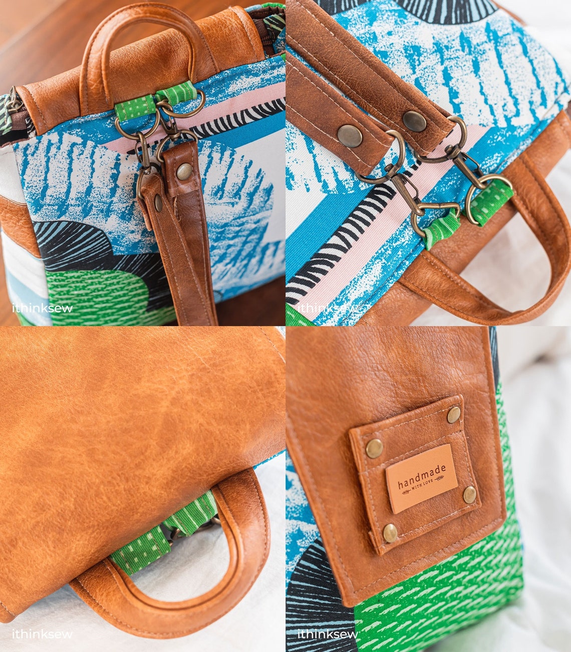 Reo Medium Backpack Sewing Pattern PDF | Faux Leather Flap Rucksack ...