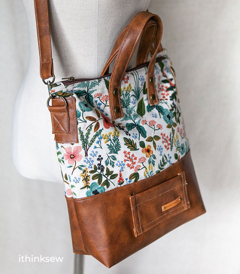 Eman Tote Bag PDF Sewing Pattern - Shoulder Bag, Cross Bag, Leather ...