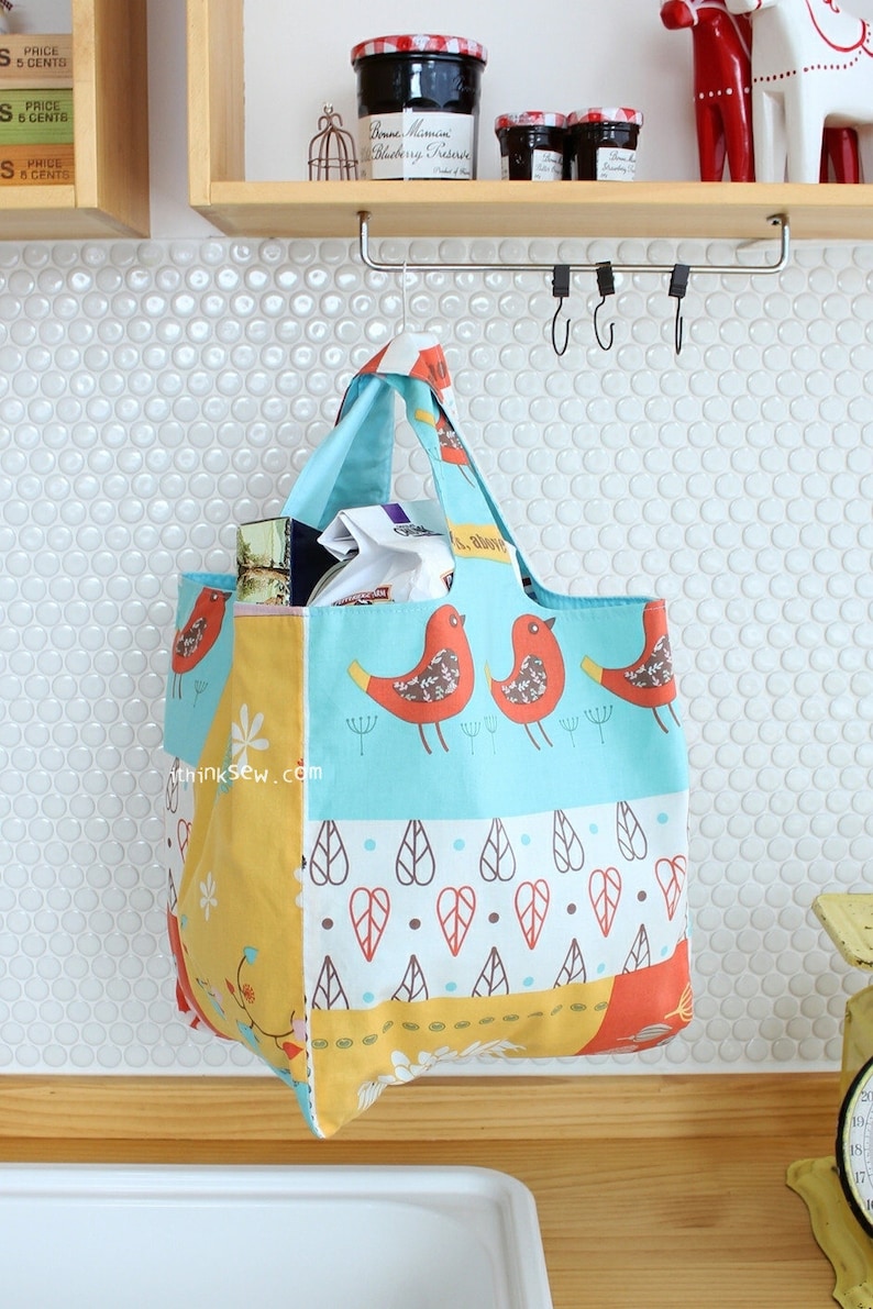 Market Bag Sewing Pattern PDF | Easy Reusable Grocery Tote | Quick 1 ...