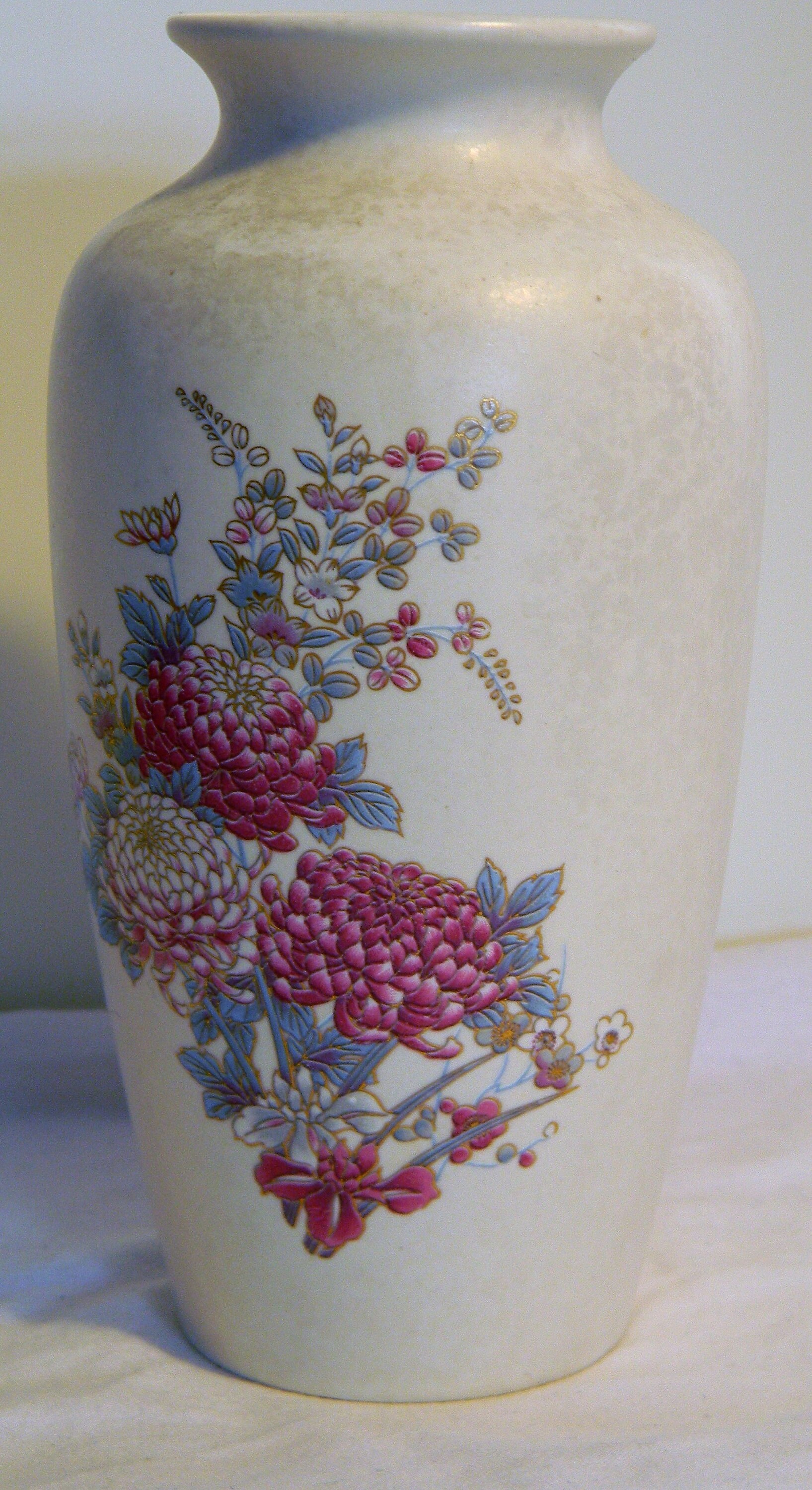 Poole Pottery Vase in White Cream Lustre Calypso Design - 1 Transfer ...