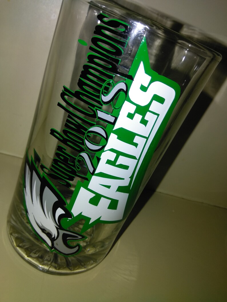 Eagles Super Bowl Championship Glass Beer Mug - Etsy
