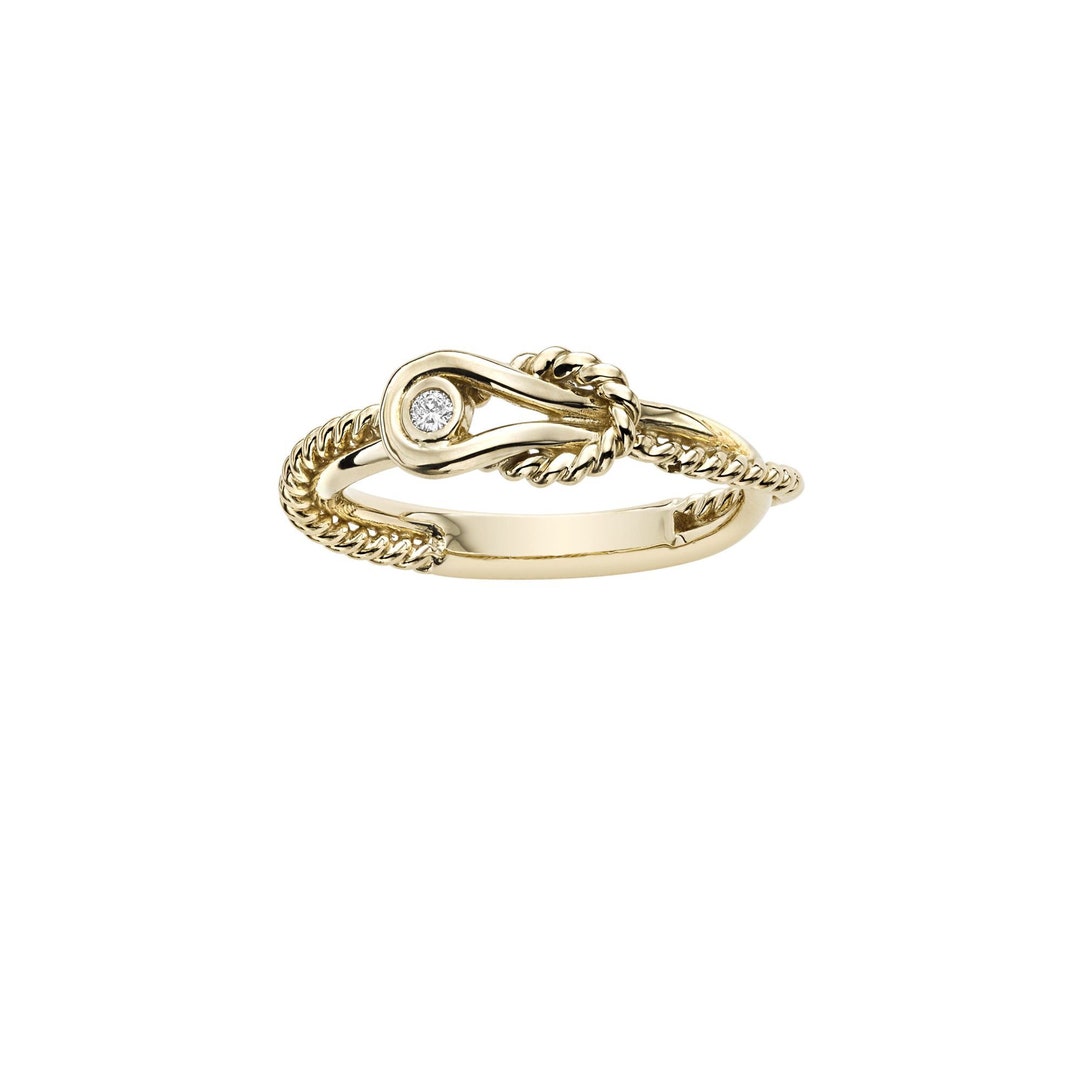 14K Gold Italian Cable L'infinito Diamond Knot Ring 14k Gold Size-6,7,8 ...