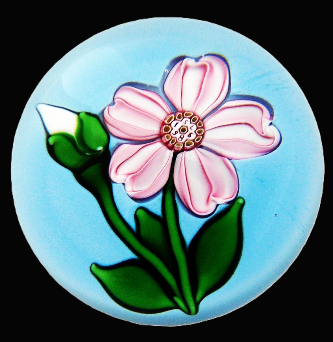 1986 Saint Louis Wild Rose Miniature Paperweight - Etsy