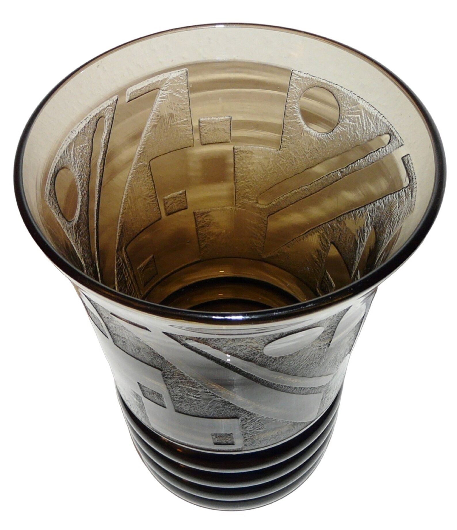 Art Deco Smoky Topaz Glass Vase by Verame in the Style of Jean Luce - Etsy