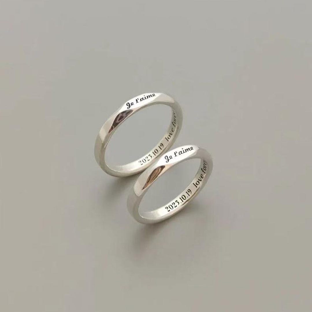 Purely Handmade Erosion Wind Ring, Mobius Double Ring Silver Ring ...