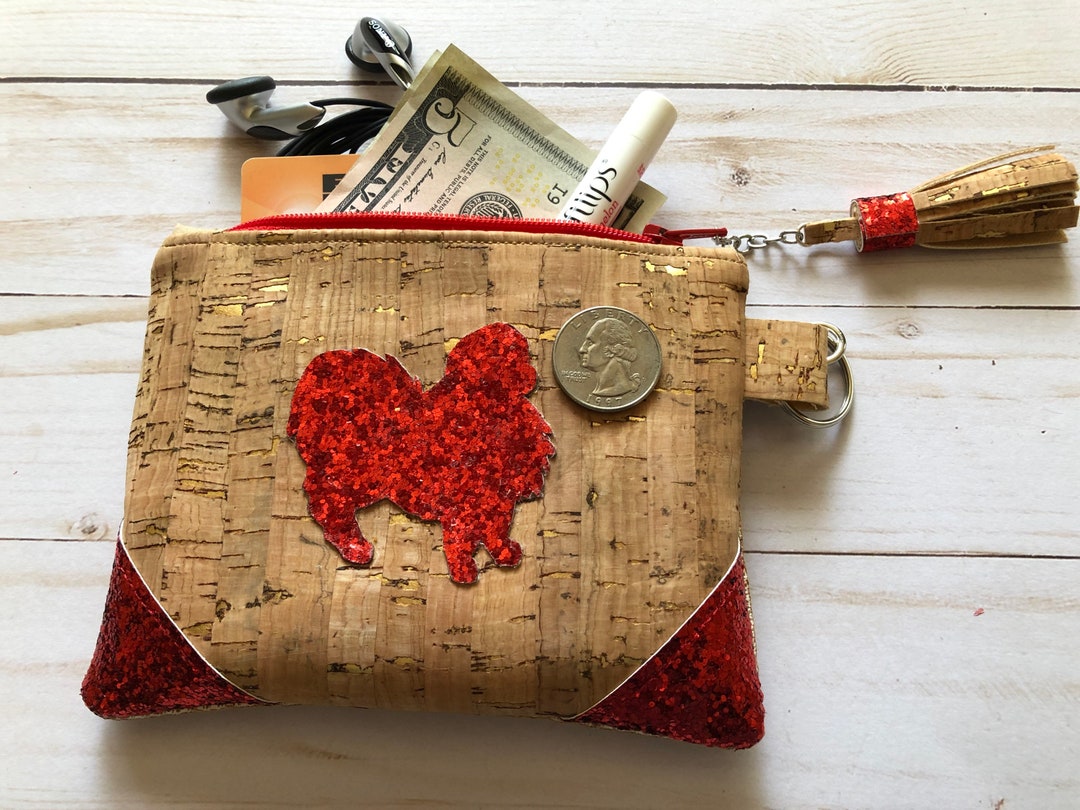 Red Sparkle, Japanese Chin Coin Purse, Zippered Pouch, Zip Purse, Key ...