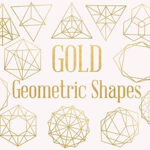 Gold Geometric Shapes Gold Decorative Shapes Astronomy - Etsy