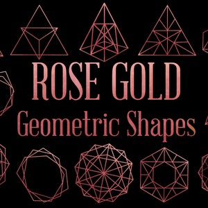 Rose Gold Geometric Shapes Rose Gold Decorative Shapes | Etsy