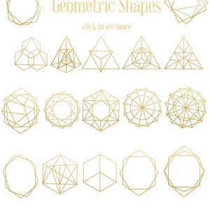 Gold Geometric Shapes Gold Decorative Shapes Astronomy - Etsy