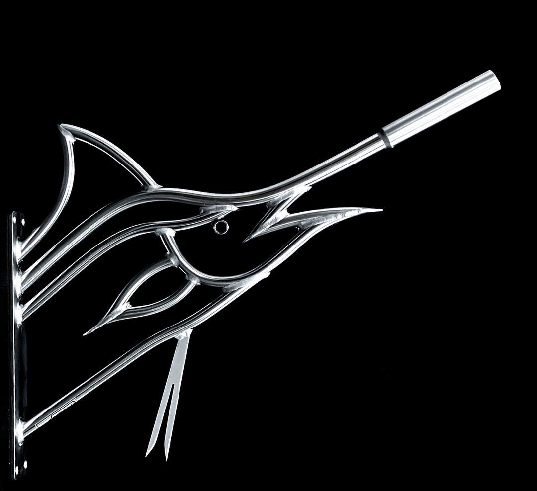 Blue Marlin Flag Pole Holder - Aluminum Art - Etsy