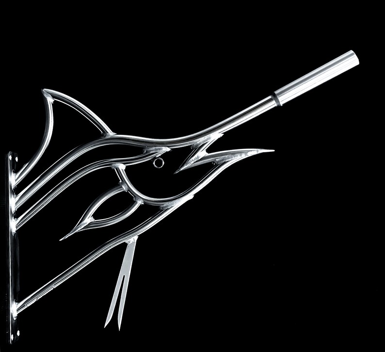 Blue Marlin Flag Pole Holder - Aluminum Art - Etsy