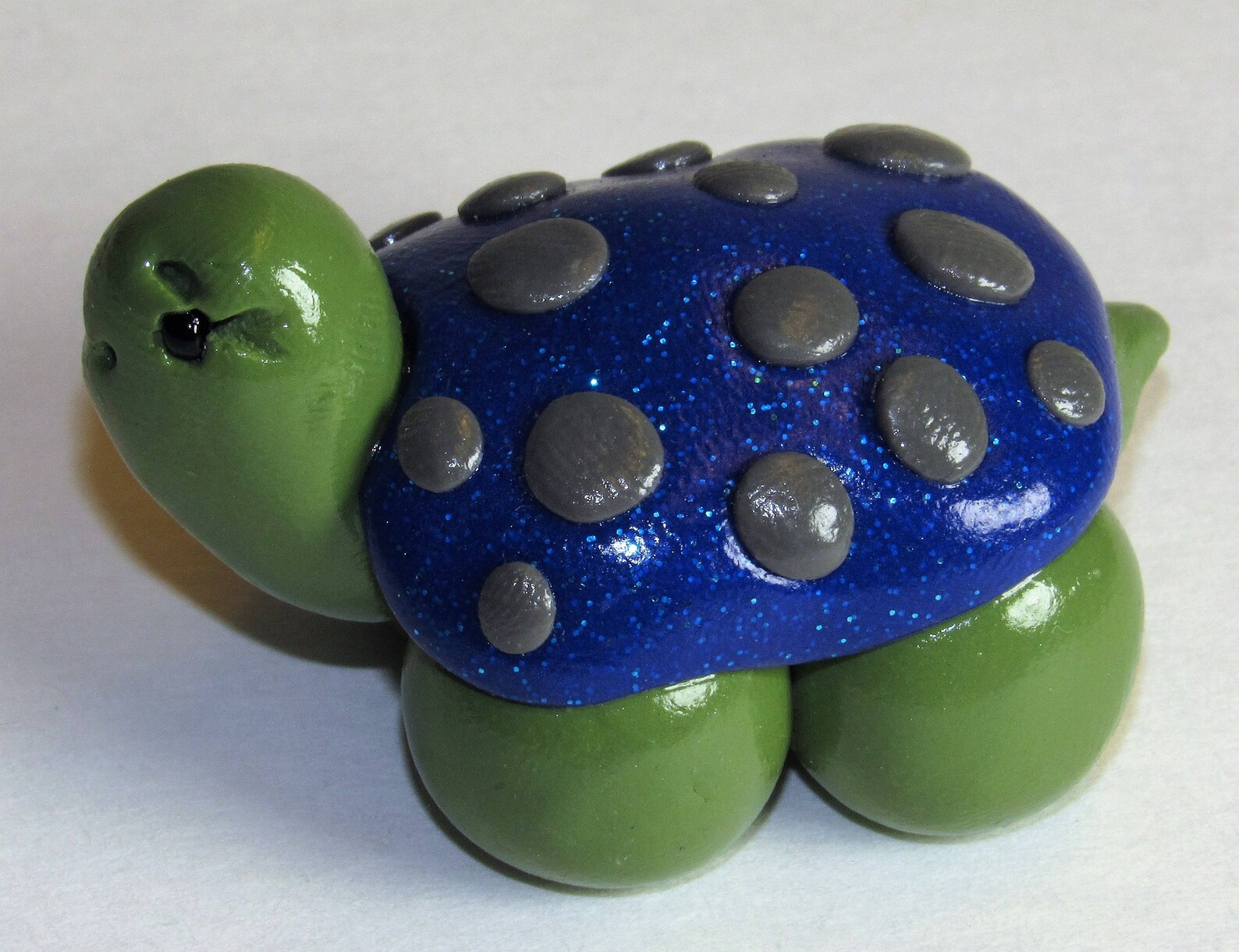 Cute Polymer Clay Blue Glitter Turtle Figure Sea Creature Animal Ocean ...