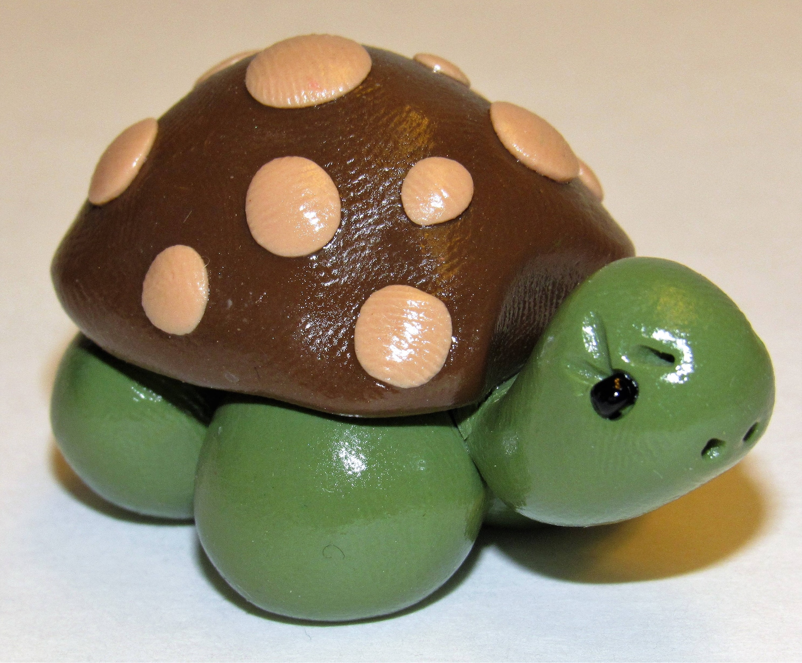 Cute Polymer Clay Brown Shelled Turtle Figure Sea Creature Animal Ocean ...