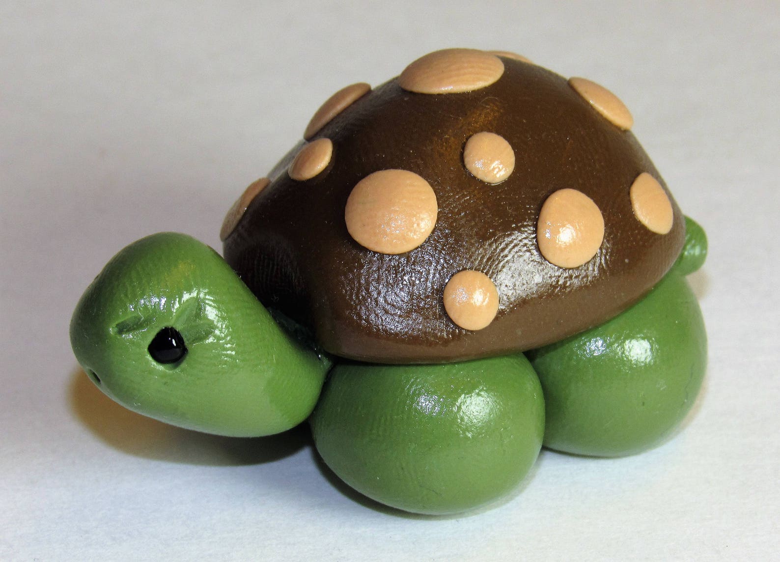 Cute Polymer Clay Brown Shelled Turtle Figure Sea Creature Animal Ocean ...